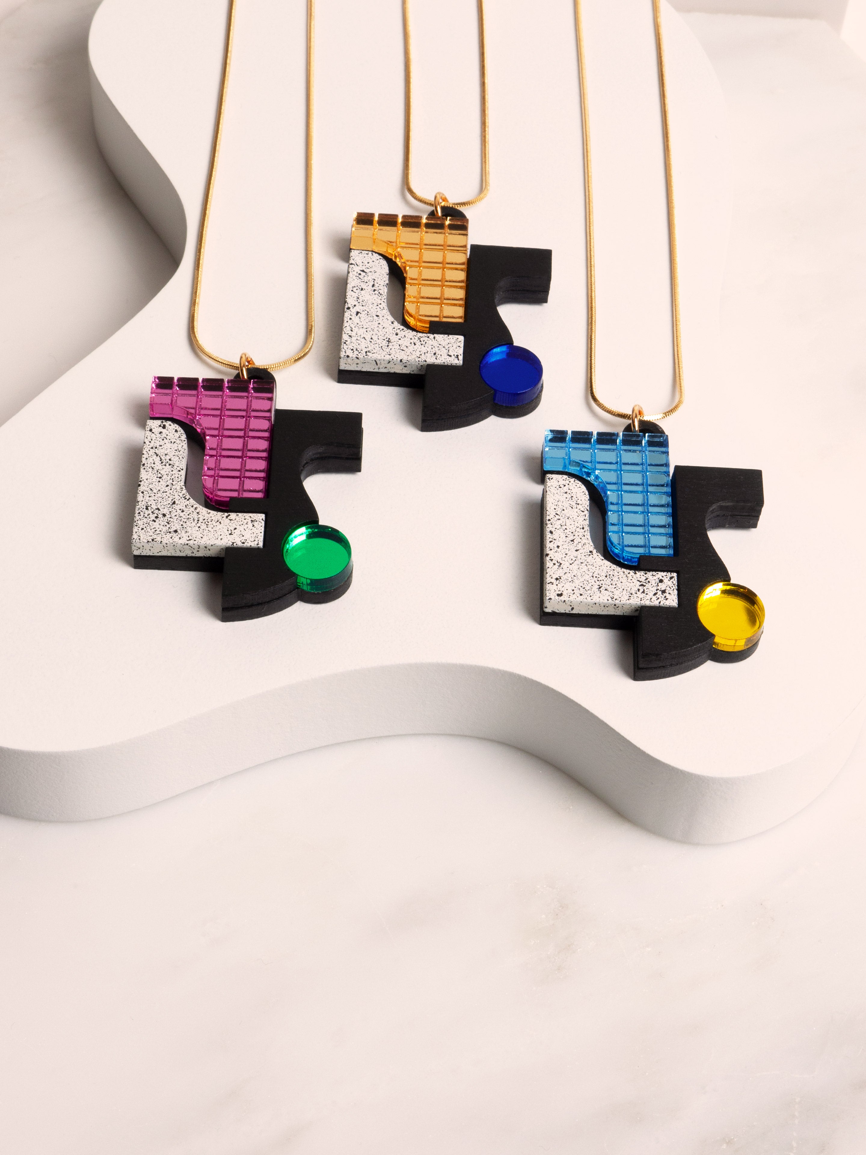 FORM090 SPLASH Necklace - Gold, Blue – MYSTIC FORMS